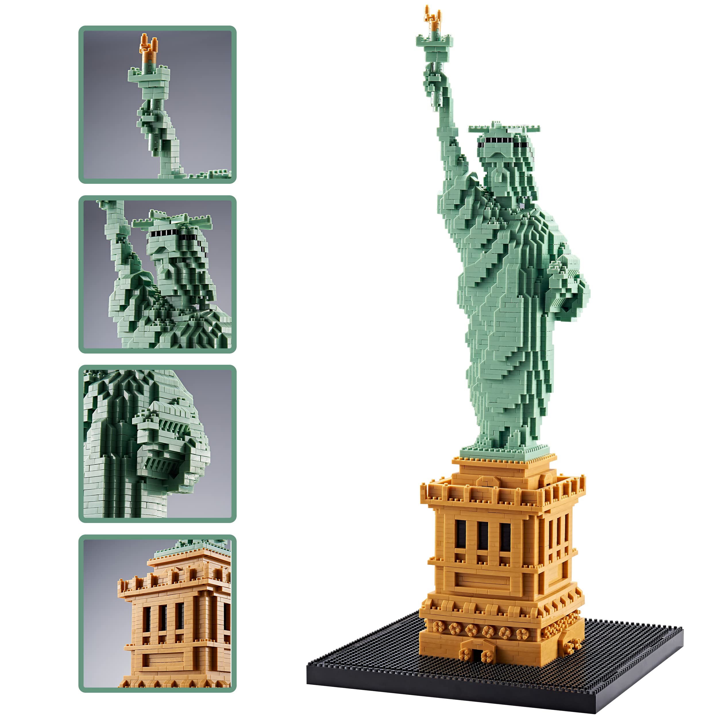 YYkxjk Statue of Liberty Architecture Micro Mini Block Building Set,(2810 Pieces) Creative Building Kit for Kids Age for 14+ and Adults