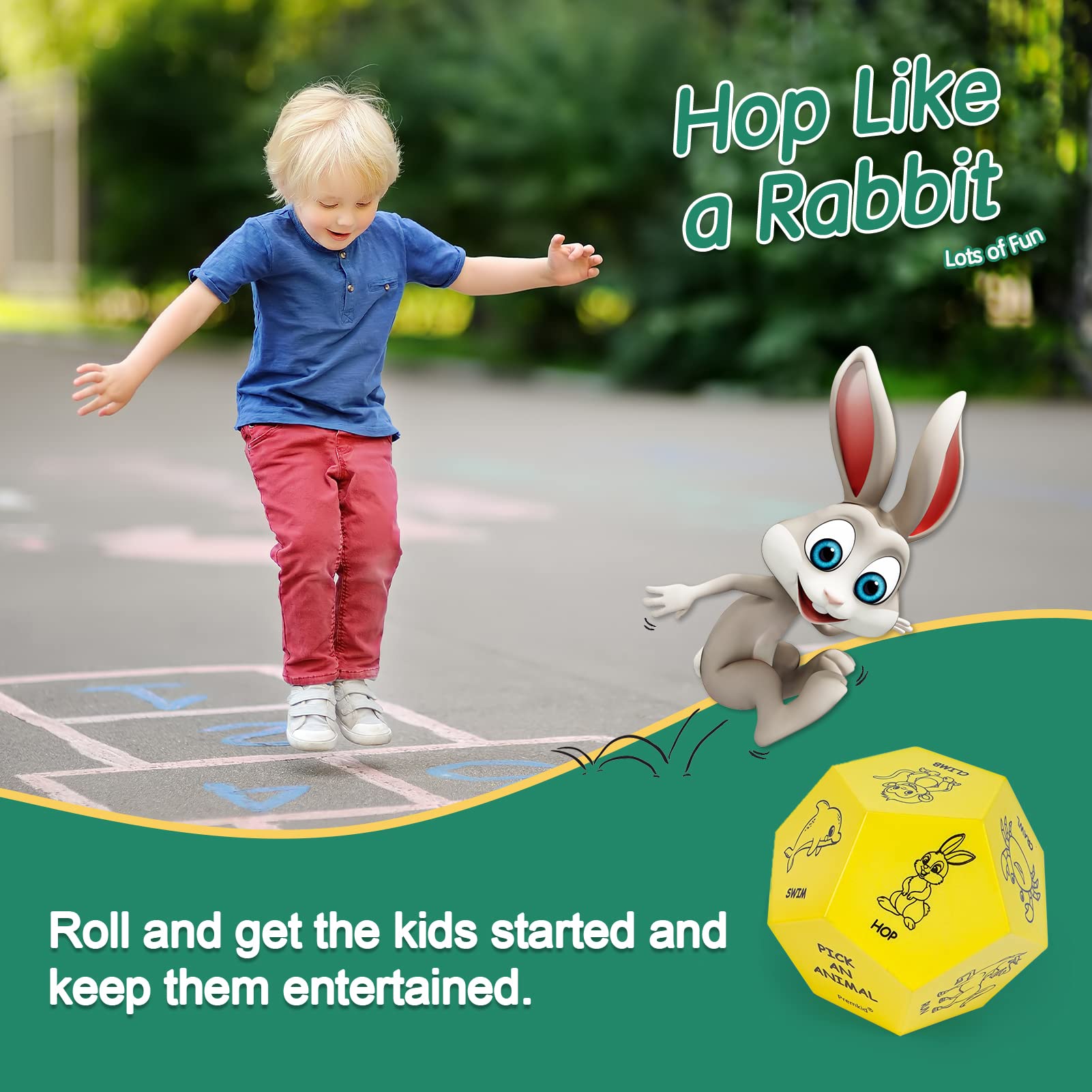 Premkid Exercise Dice for Kids,12-Sided Giant Foam Dice for Indoor and Outdoor Use, Kids Exercise Equipment for Classroom and Physical Education Learning, Dice Games, Yoga Dice for Preschool Games