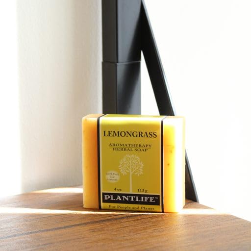 Plantlife Lemongrass Bar Soap - Moisturizing and Soothing Soap for Your Skin - Hand Crafted Using Plant-Based Ingredients - Made in California 4oz Bar