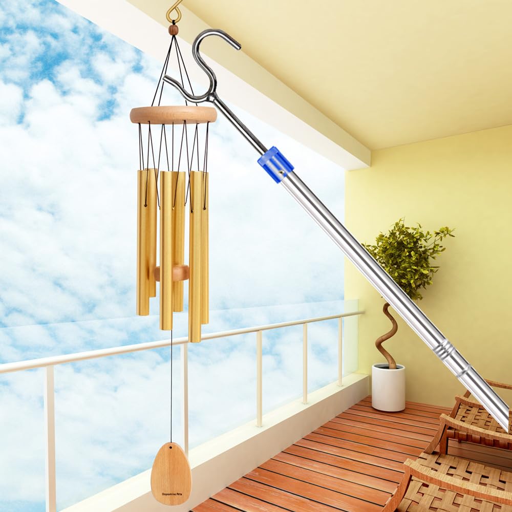 ISIVOVE Clothes Hook Pole, Adjustable 29 inches extends to 73 inches Hanger Hooks for Attic Hook Rods, Closet Storage Rods, Closet Hooks, Ideal for hanging clothes in homes and student dormitories