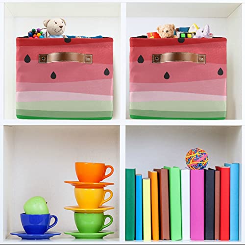 Rectangular Storage Bin Fresh Fruit Watermelon Basket with Handles - Nursery Storage, Laundry Hamper, Book Bag, Gift Baskets