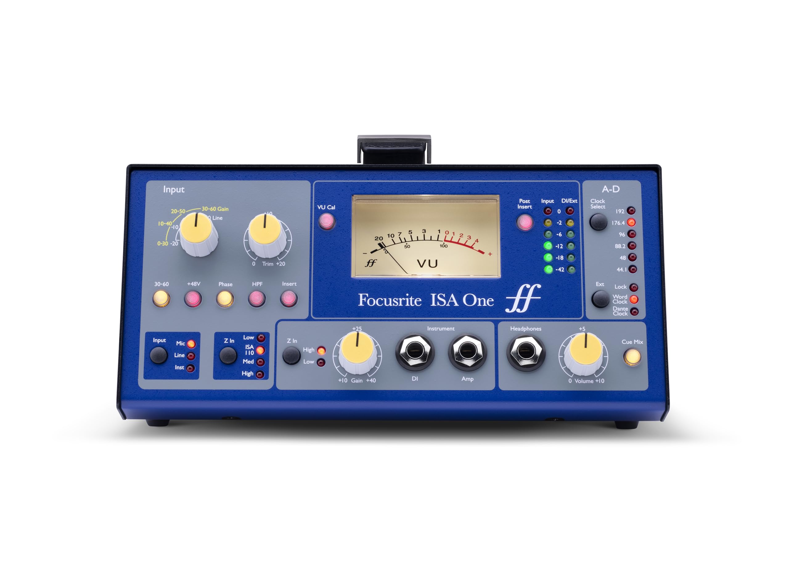 Focusrite ISA One Heritage mic pre with independent DI, variable impedance selector and independent headphone amp
