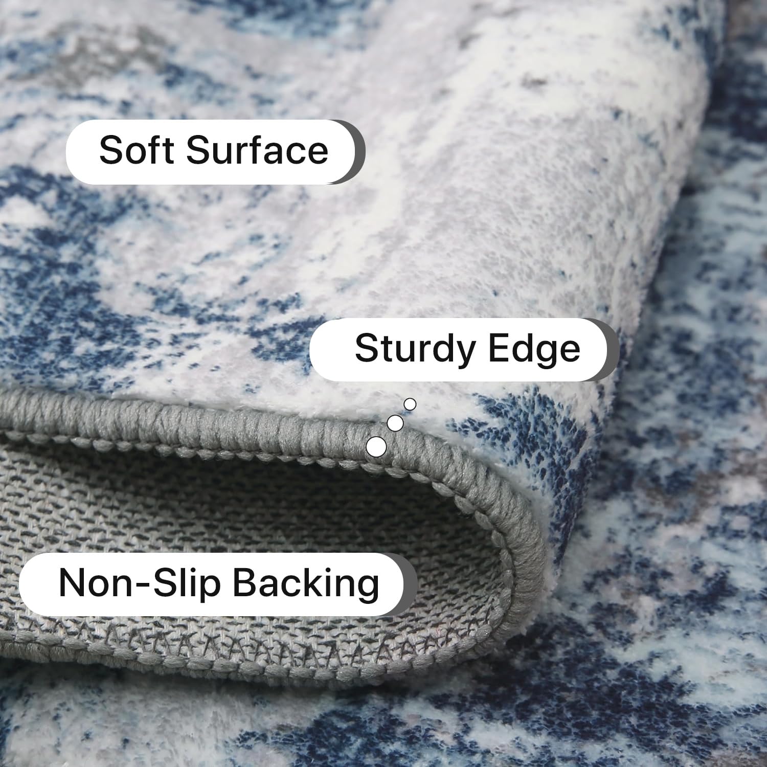 BEIMO Area Rugs for Bedroom Living Room Machine Washable Soft Large Modern Abstract Dining Room Rug, Non Slip Carpet with Gripper, Teal 3x5