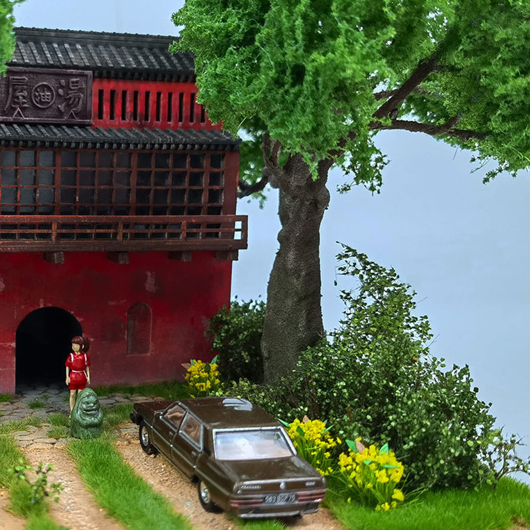 Woohome Green Miniature Shrubs Model Bushes Long Shrub Vegetation Groups Model Grass Tufts for DIY Architecture Building Model Railway Train Diorama Garden Scenery Landscape Layout