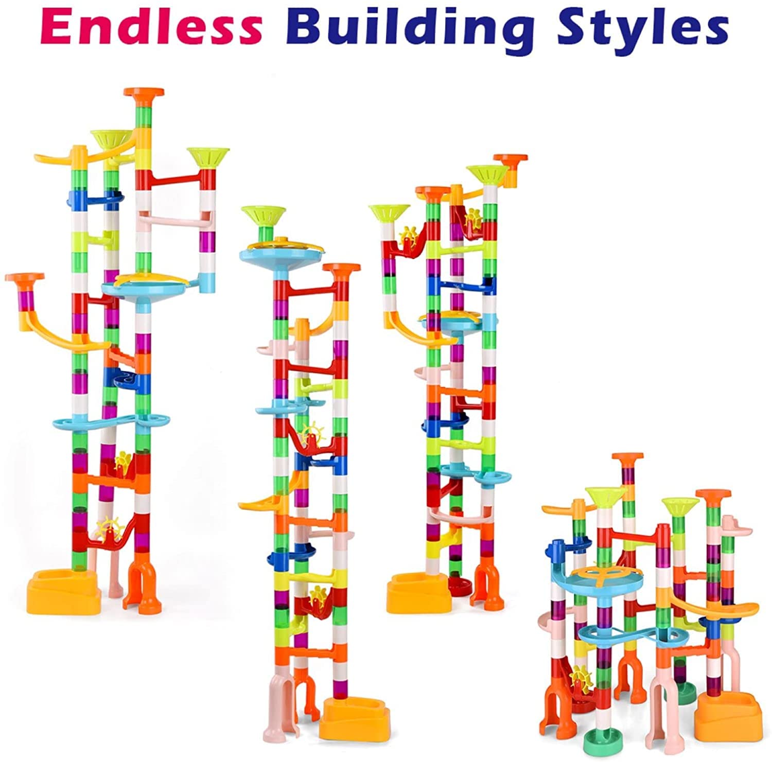 Marble Run, 135pcs Marble Maze Game Construction Building Toys for Kids, Marble Track Race Set STEM Learning Toys Gift for Boys Girls 3 4 5 6 7 8 9 10+