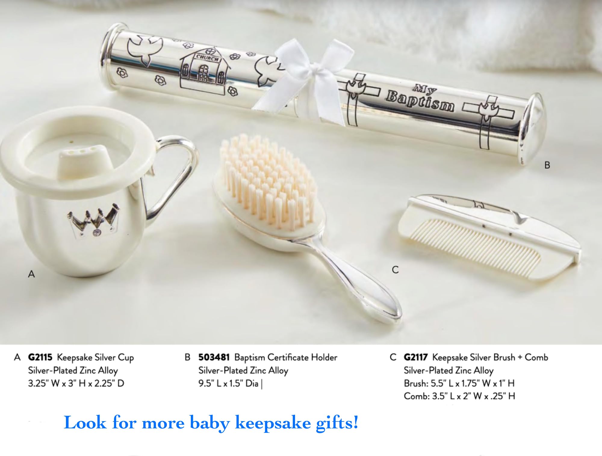 Stephan Baby Keepsake Gifts - Engraved Baby Baptismal Certificate Holder, Personalize-able, 9.5-Inch, Silver Plated