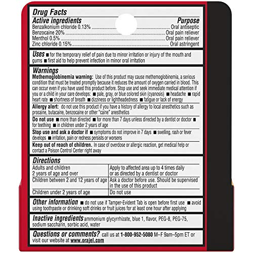 Orajel 4X for Toothache & Gum Pain Severe Gel Tube, No Color, 0.25 Ounce