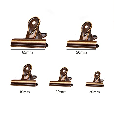 Zittop 4 Pack Bulldog Duckbill Metal Binder Clips, Invoice Bill Clip Utility Paper Clips for Office Home Use (Bronze, 40mm)