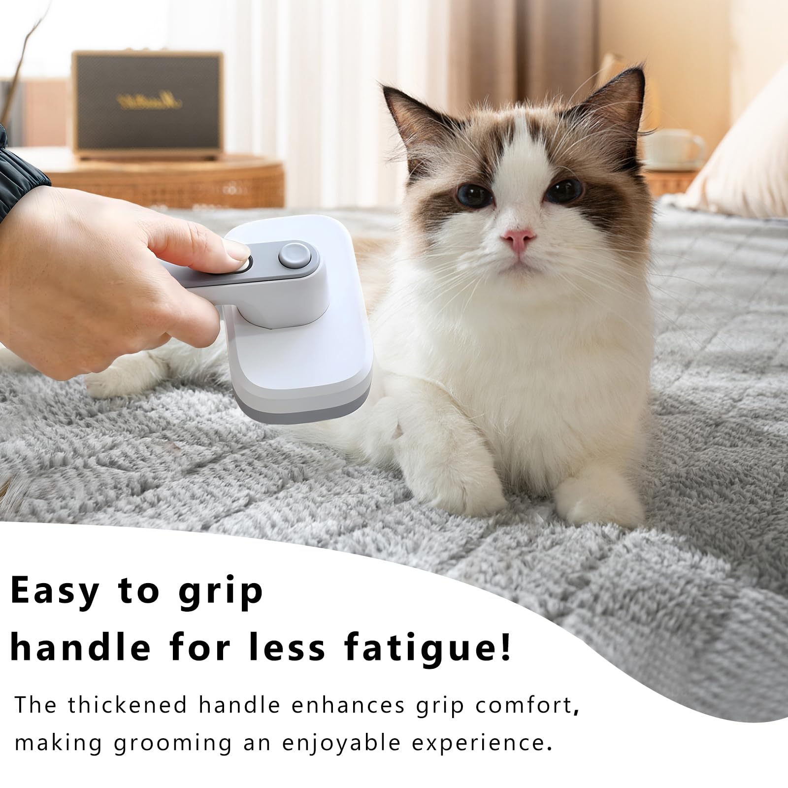 Cat brush with negative ions,Self Cleaning Slicker Brush for Dogs & Cats with Release Button,Cat Brush for Long or Short Haired Cats,Cat Brushes for Indoor Cats Shedding,Calming dogs and cats