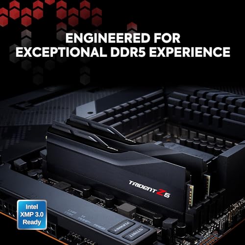 G.SKILL Trident Z5 Series (Intel XMP 3.0) DDR5 RAM 32GB (2x16GB) 6000MT/s CL36-36-36-96 1.35V Desktop Computer Memory UDIMM - Matte Black (F5-6000J3636F16GA2-TZ5K)