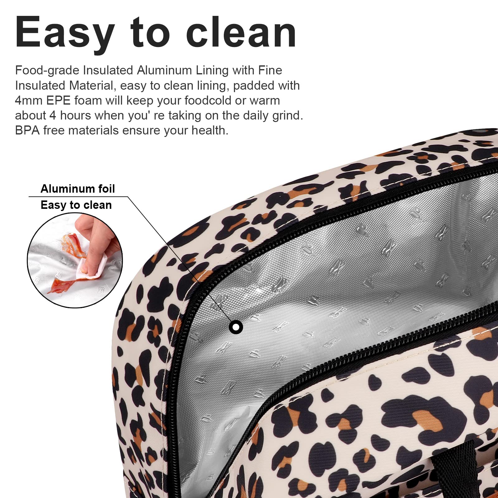 BALORAY Lunch Bag Women Men, Double Deck Lunch Box Insulated Lunch Bag for Adults Work Office Picnic, Leakproof Cooler Bag with Adjustable Shoulder Strap