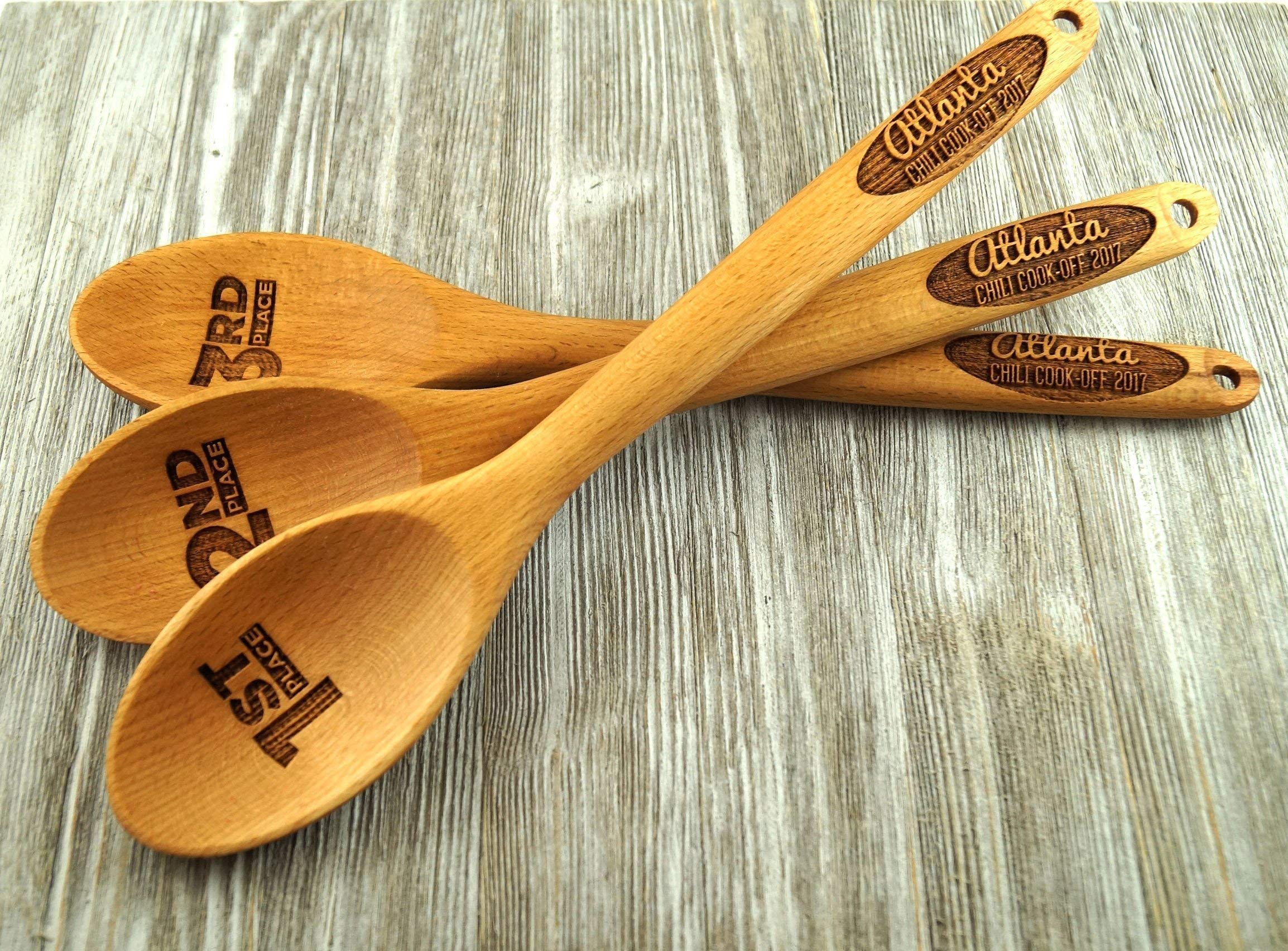 Chili, Chili Cook Off, Chili Cook-Off, Prize, Contest, Personalized spoon, Wooden Spoon, Favor, Event Prize, Engraved Spoon Set Custom, Cook Off Trophy