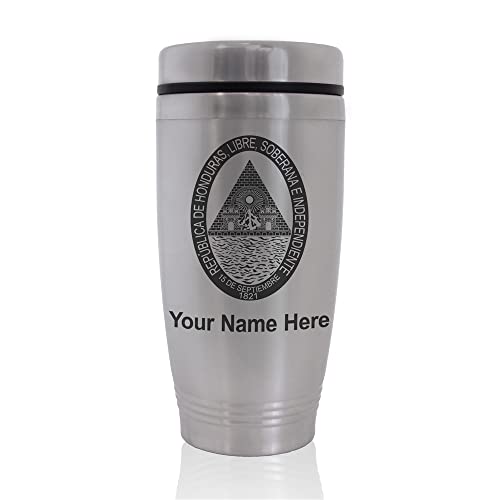 SkunkWerkz Commuter Travel Mug, Flag of Honduras, Personalized Engraving Included