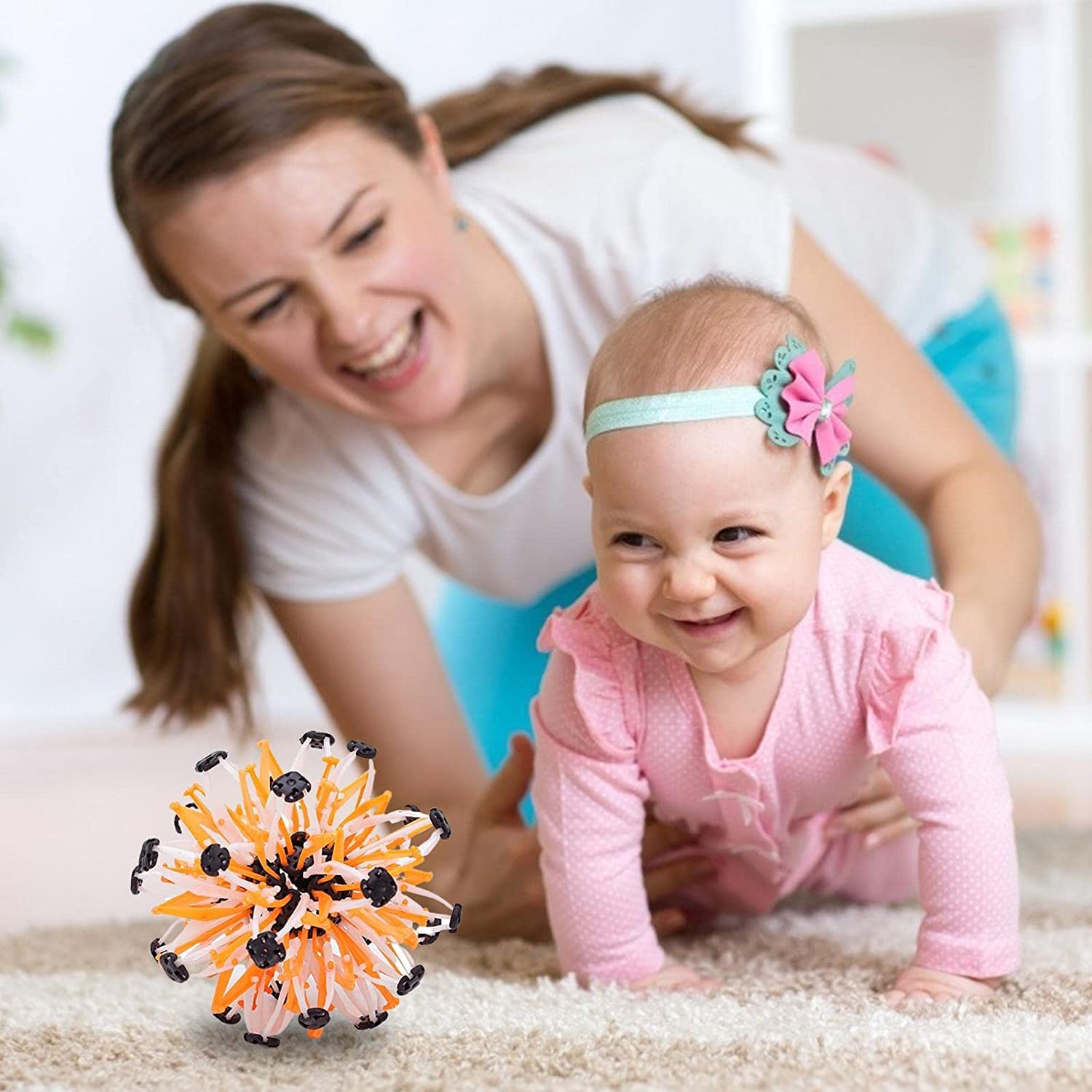 Baby Toy Novel Expansion Ball (Suitable for Practicing Yoga, deep Breathing) for Both Boys and Girls as a Birthday Gift (Orange)