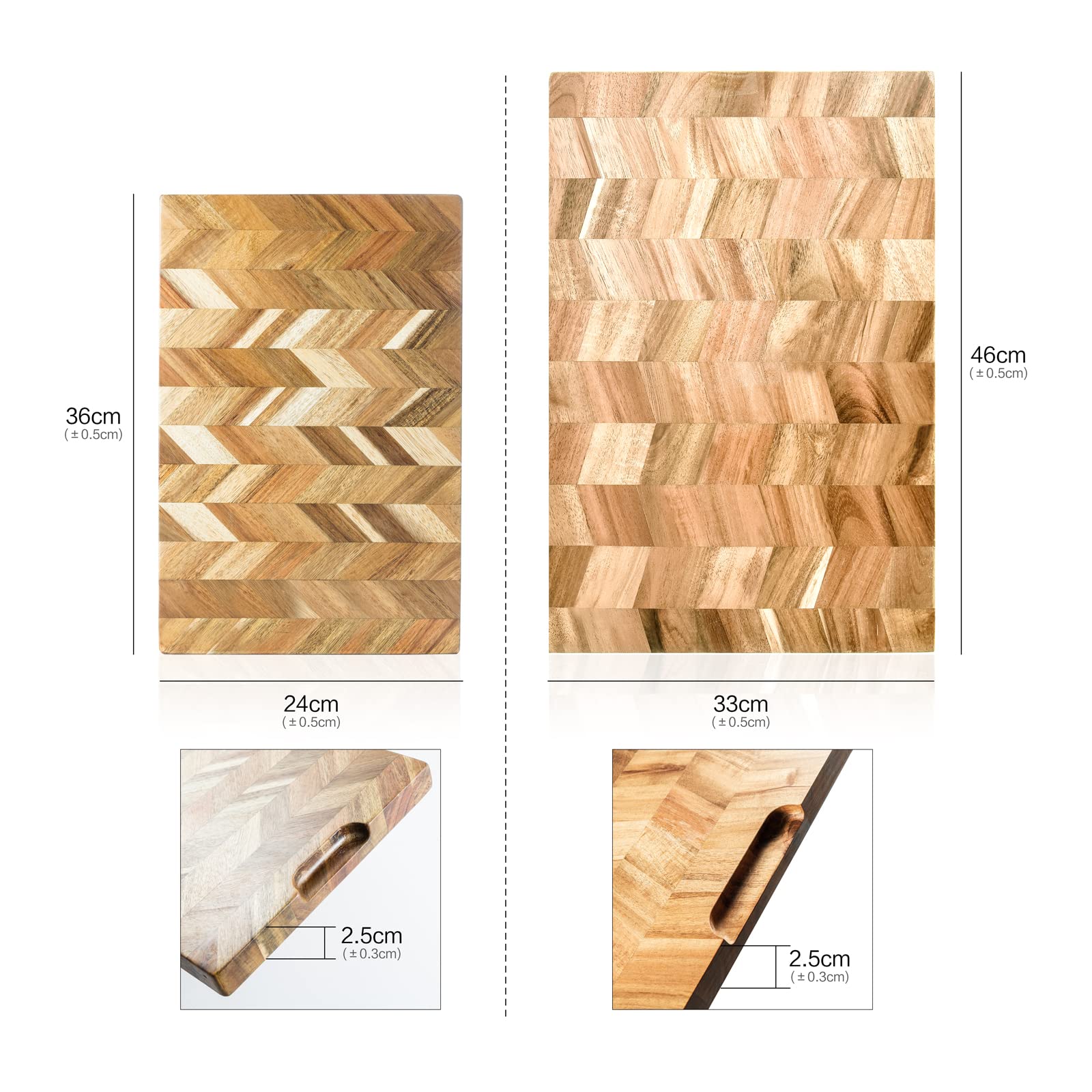 BILL.F Chopping Board 18" Large Acacia Wood Cutting Chopping Board for Kitchen with End-Grain,1" Thick Large Butcher Block 18x13x1.0 in