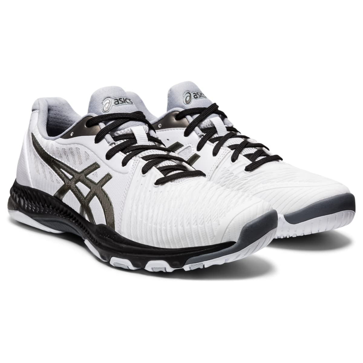 ASICS Men's Netburner Ballistic FlyteFoam 2 Volleyball Shoes, 11.5, White/Gunmetal