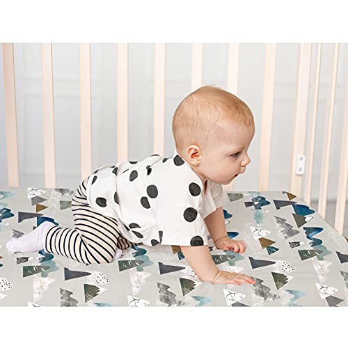 TANOFAR Mountains Baby Boy Crib Sheet Toddler Bed Sheets Soft Breathable Nursery Bedding