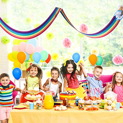 Blulu Rainbow Ceiling Decorations Banner Hanging Rainbow Cloud Ceiling Decoration Rainbow Garland Bunting Banner for Birthday Baby Shower Decoration Classroom Ceiling Decor (1 Pc)