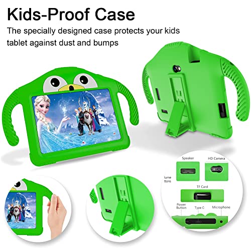 RliyOliy Kids Tablet, 7 inch 3GB RAM 32GB ROM, Android 11 Tablet for Kids, Toddler Tablet with Bluetooth, WiFi, Parental Control, Dual Camera, GMS, Kids App Pre-Installed