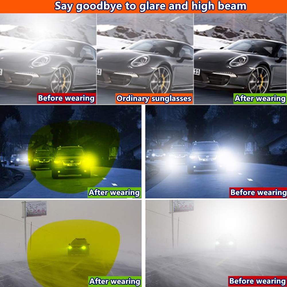 AOHENG TR90 5Pcs Magnetic Clip on Sunglasses Over Glasses for Night Driving