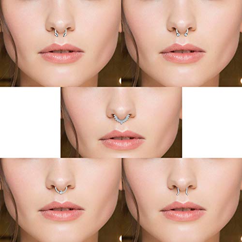 AVYRING 16g Nose Septum Rings Hoop Horseshoe Ring Surgical Steel Piercing Ring Jewelry for Women Men 24pcs pack