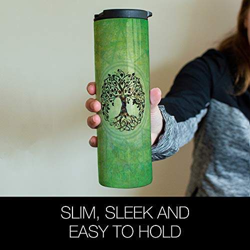 Tree-Free Greetings Vacuum Insulated Travel Coffee Tumbler, 1 Count (Pack of 1), Tree of Life