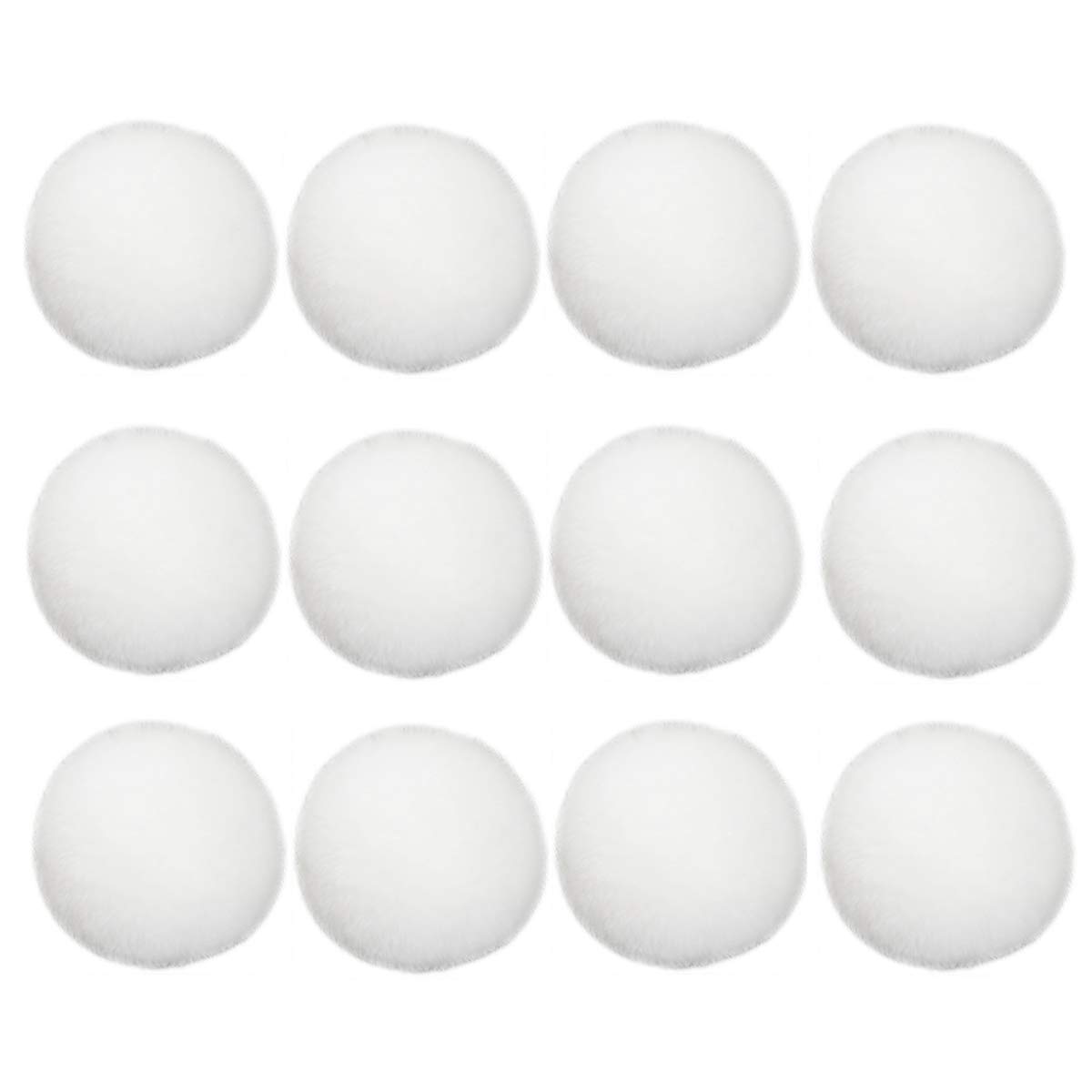 Chris.W 12pcs White Artificial Rabbit Fur Pom Poms Ball for Handbag Pendant Keychain Decoration (2-3/4inch)