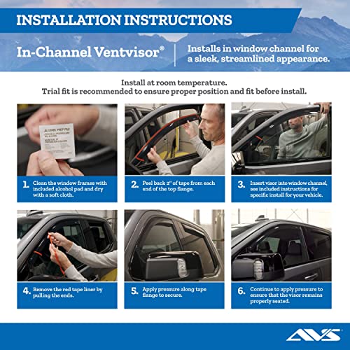Auto Ventshade [AVS] In-Channel Ventvisor / Rain Guards | Fits 2007 - 2014 Ford Edge, 2007 - 2015 Lincoln MKX- Smoke, 4 pcs. | 194141