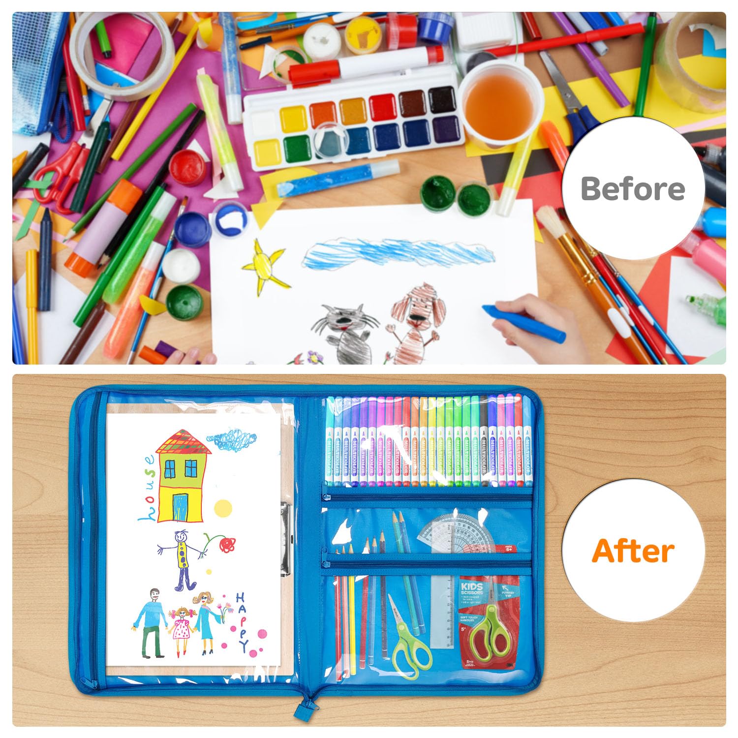 Boczif Art Portfolio Tote Bag, Art Portfolio Case 18ββ x 14β for Kids and Students Organization, Art Storage Carrying Case for Paint Pen Artwork Sketch Drawing Paper Drawing Pads Supplies