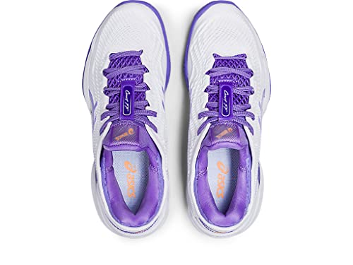 ASICS Women's Court FlyteFoam 3 Clay Tennis Shoes, 7.5, White/Amethyst