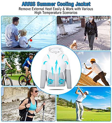 ARRIS 5V USB Cooling Jacket, Air Conditioning Jacket With 4 Fans, UV Resistant Cooling AC Fan Jacket for for Summer High Temp Outdoor Work