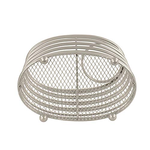 Spectrum Ashley Hair & Accessory Holder (Satin Nickel Powder Coat) - Bathroom & Under Sink Organizer for Hair Dryer, Beauty Tools, Accessories, & Home Essentials