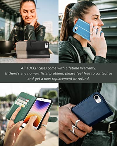 TUCCH Case for iPhone SE 2022 5G, iPhone 7/8/SE 2020 Wallet Case PU Leather Flip Folio Case Wallet with Card Slot, Stand Magnetic TPU Shockproof Inner Case Compatible with iPhone 7/8/SE2/SE3, Black