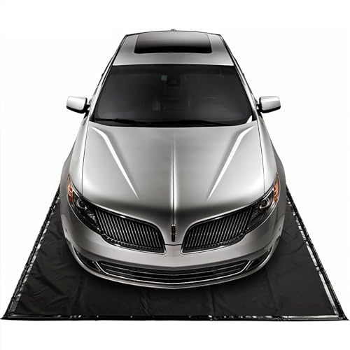 AutoFloorGuard AFG7918 MidSize Heavy Duty Garage Floor Mat for Under Car for Rain, Ice, and Mud with Stay-Put Corner and Telescoping Squeegee