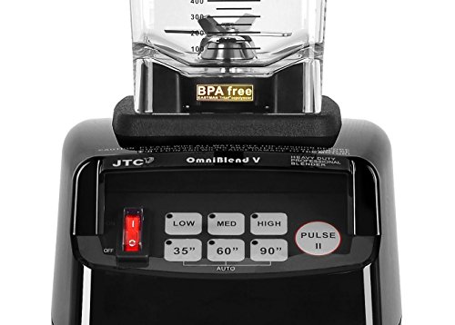 OmniBlend Omni-Q Commercial Blender with Full Sound Enclosure Shield, Quiet Heavy Duty 3-Speed, Self-Cleaning, Includes Multifunctional 2-in-1 Wet Dry Blades, 1.5 Liter Jar (Black)