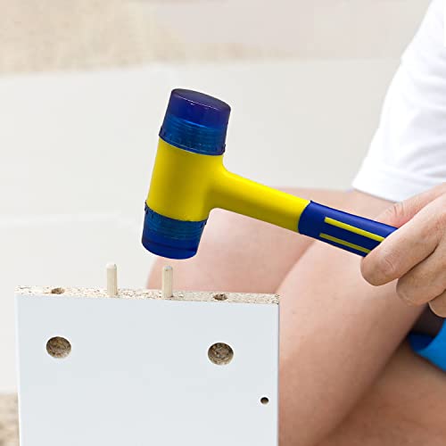 Rubber Mallet Hammer,KAIHAOWIN 30mm Rubber Mallet Rubber Hammer Small Rubber Mallet Double-Faced Soft Hammer with Ergonomic Shaped Anti-Shock/Slip Handle for Jewelry Leather Crafts Woodworking Camping