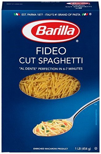 Barilla Pasta, Fideo Cut Spaghetti, 16 Ounce Package of 4