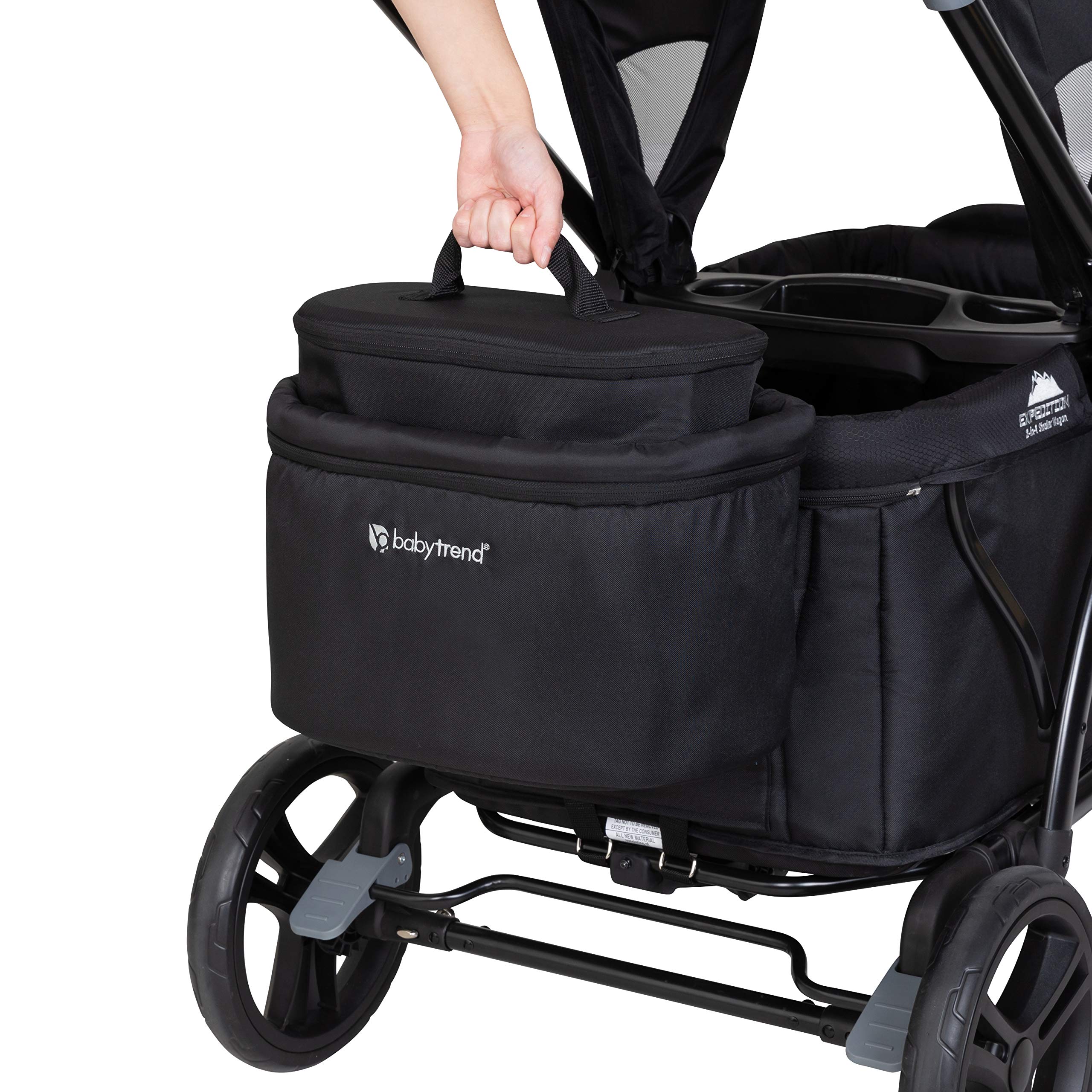 Baby Trend Expedition 2-in-1 Stroller Wagon Plus, Ultra Marine & Insulated and Versatile Stroller Wagon Deluxe Storage Basket for Expedition and Tour Wagon Models