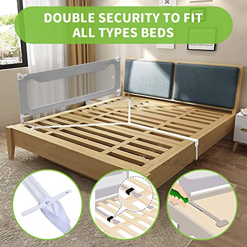 Sephyroth Bed Rails for Toddlers, Upgrade Height Adjustable Baby Bed Rail Guard Specially Designed for Twin, Full, Queen, King Size - Safety Bed Guard Rails for Kids 1 Side:59"(L) ×27"(H)