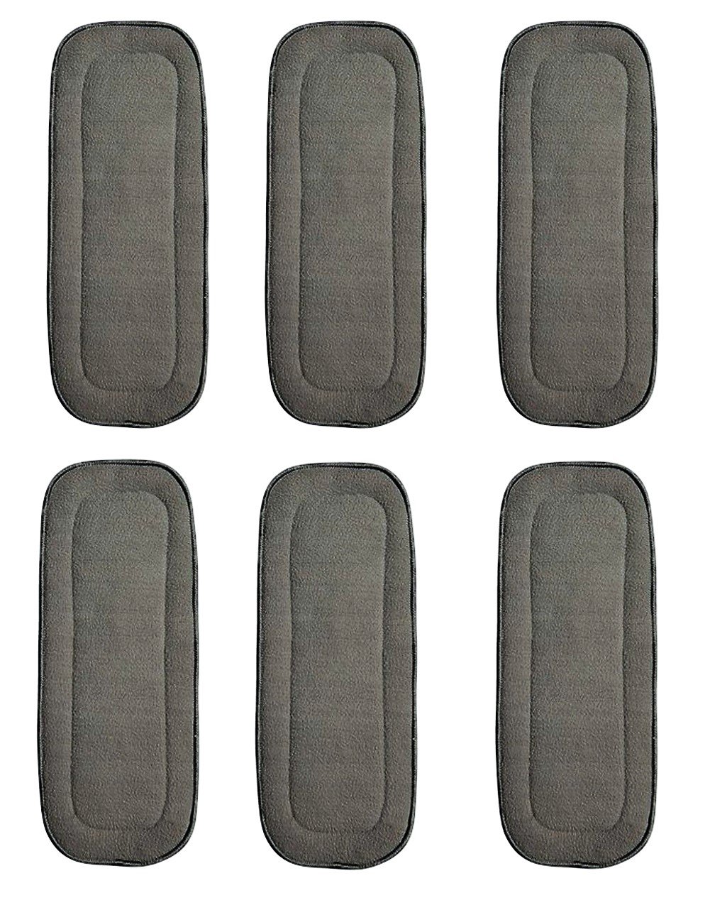 See Diapers 6 Pack Charcoal Inserts for Baby Cloth Diapers 5 Layers Reusable Large 14" X 5"