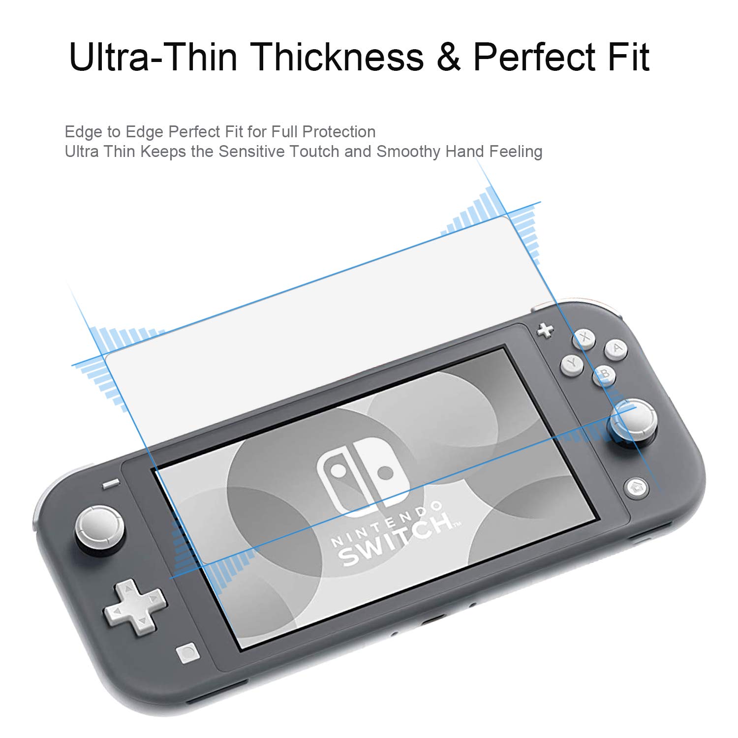 Appodog Nintendo Switch Lite Screen Protector [2 Pack] Tempered Glass Screen Saver Protector Transparent HD Clear 0.3mm Screen Film Guard 9H Hardness Anti-Scratch Shatter-Proof