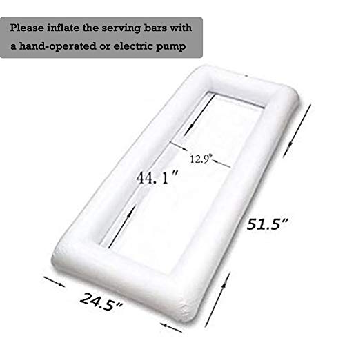 Inflatable Serving Bars Ice Buffet Salad Serving Trays Food Drink Holder Cooler Containers Indoor Outdoor BBQ Picnic Pool Party Supplies Cooler Drain Plug,Ice Tray Food Drink Containers for Summer Par