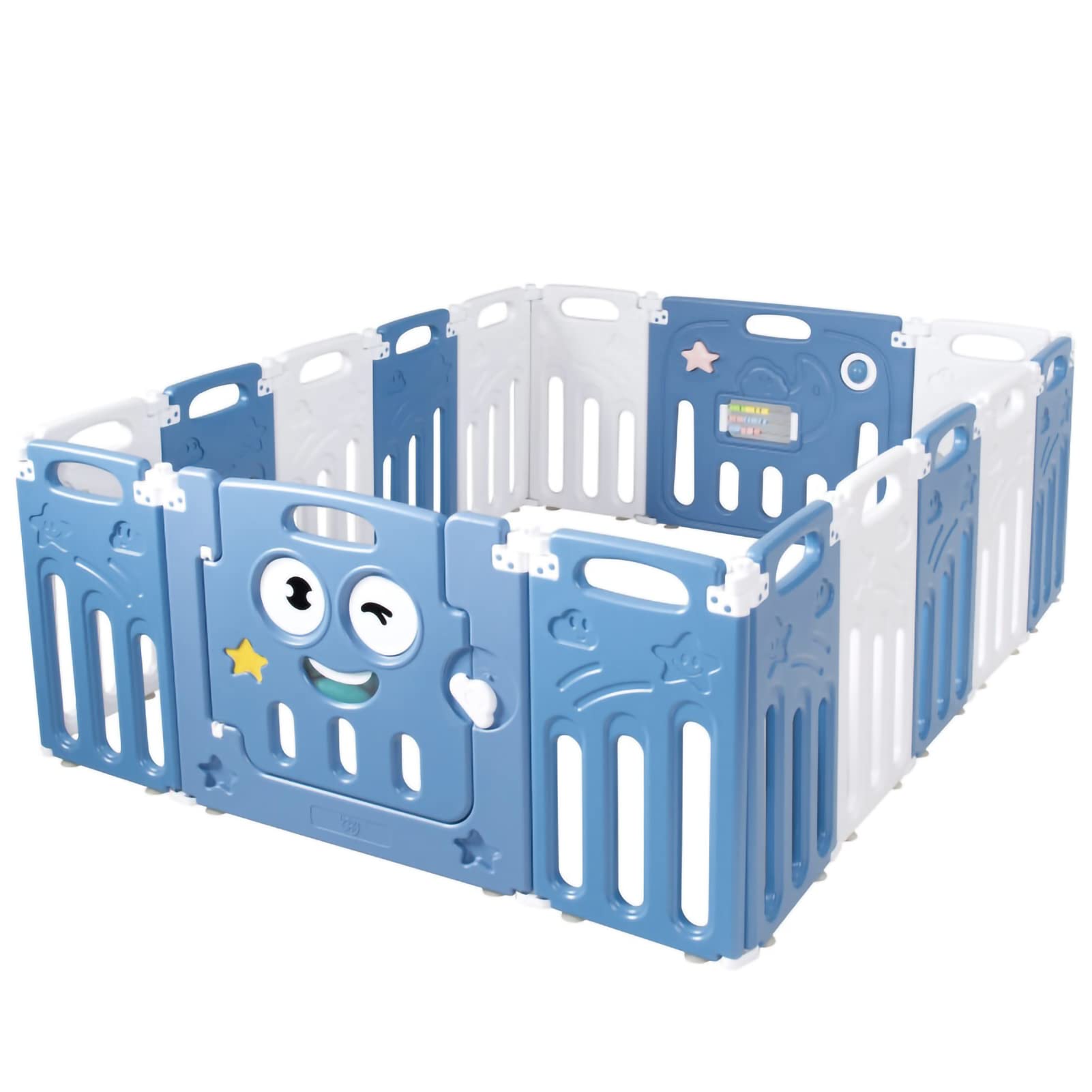 Baby Playpen Kids Activity Centre Safety Play Yard Home Indoor Outdoor New Pen, 16-Panel Foldable Baby Playpen Kids Activity Centre