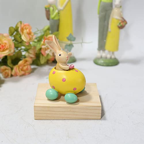 unknowns Resin Bunny Sitting Eggshell Decorations Spring Easter Figurines Tabletopper Accessories for Party Home Holiday Garden Ornament