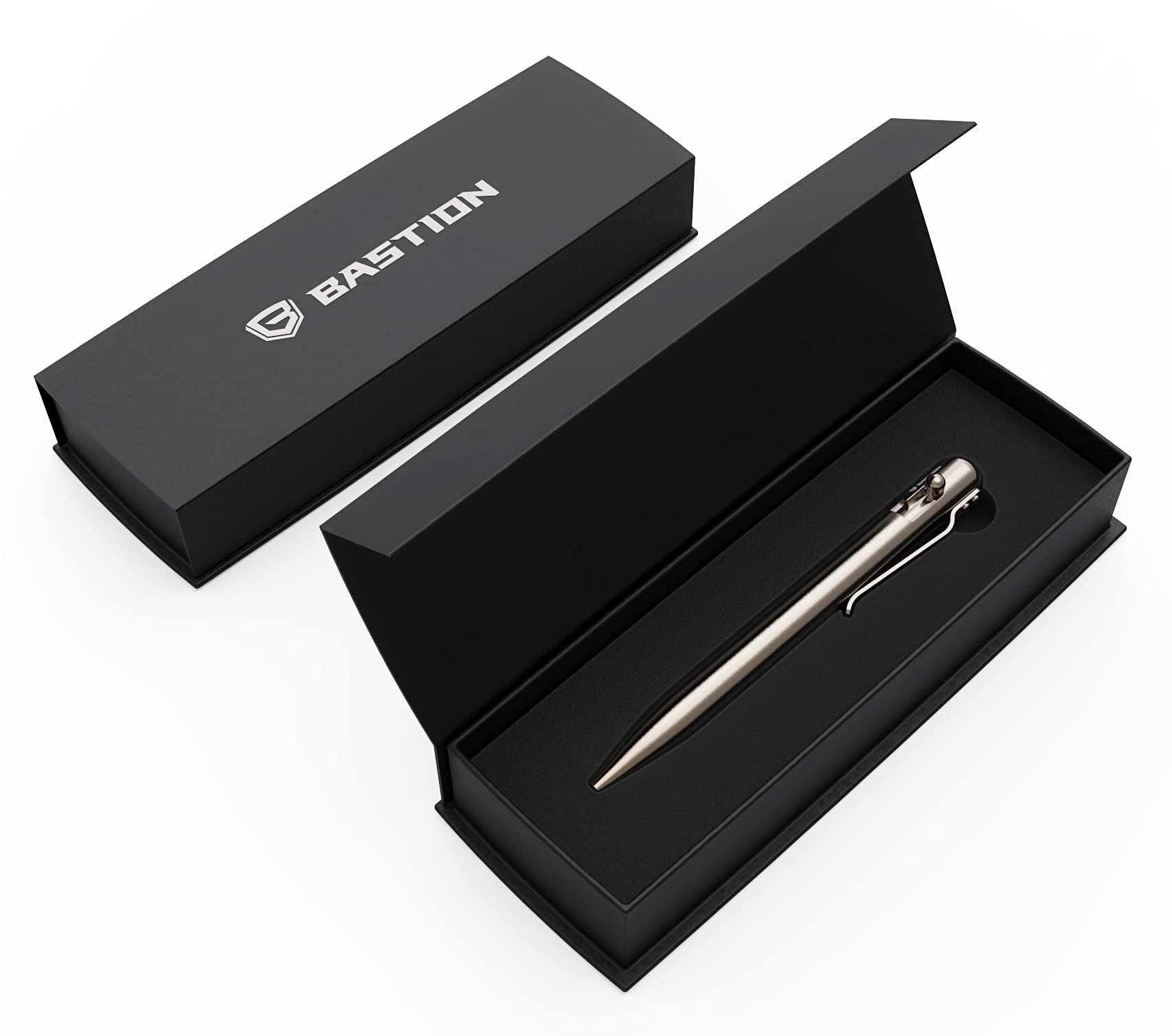 BASTIONĀ® Luxury Bolt Action Pen, Durable Professional Ballpoint Pen with Fine Tip, EDC Pen Ink Refillable Pen - 100% Titanium