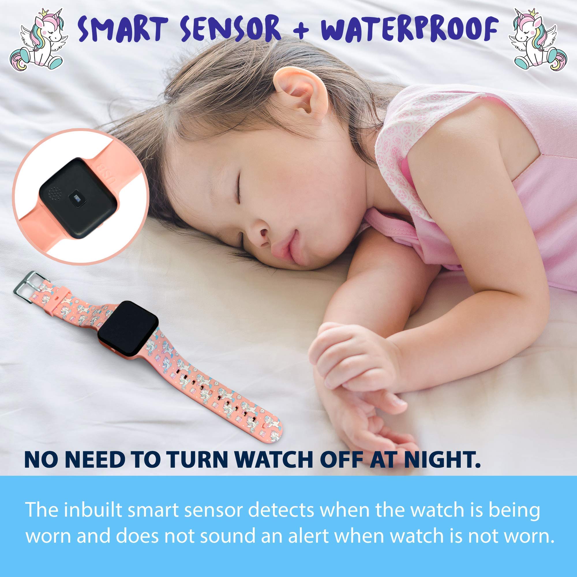 ATHENA FUTURES Potty Training Timer Watch with Flashing Lights and Music Tones Unicorn Pattern and Potty Training Chart for Toddlers - Princess Design - Sticker Chart, 4 Week Reward Chart