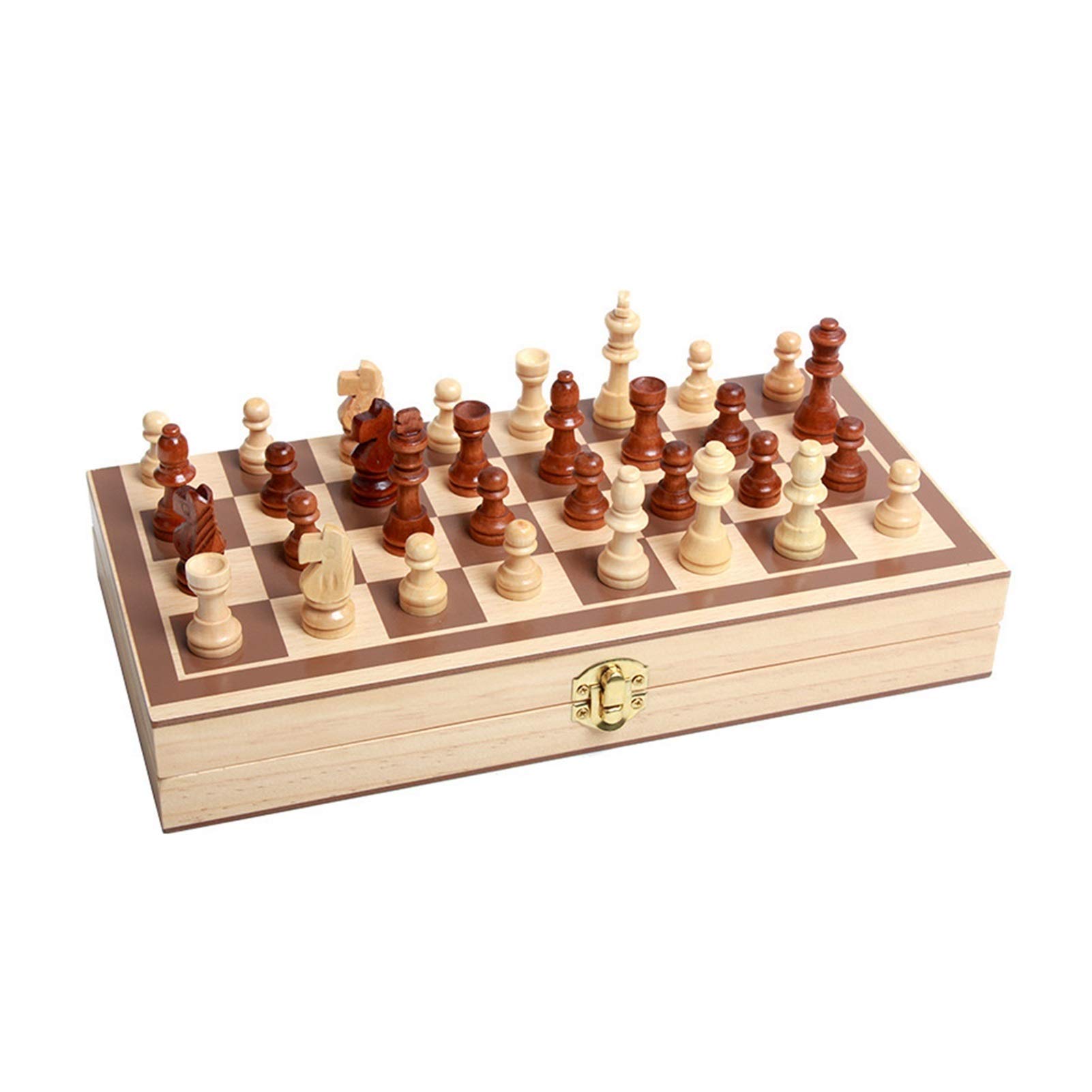ATAAY Folding Board International Chess Game Pieces Set Collection Portable Board Game International Chess Pieces