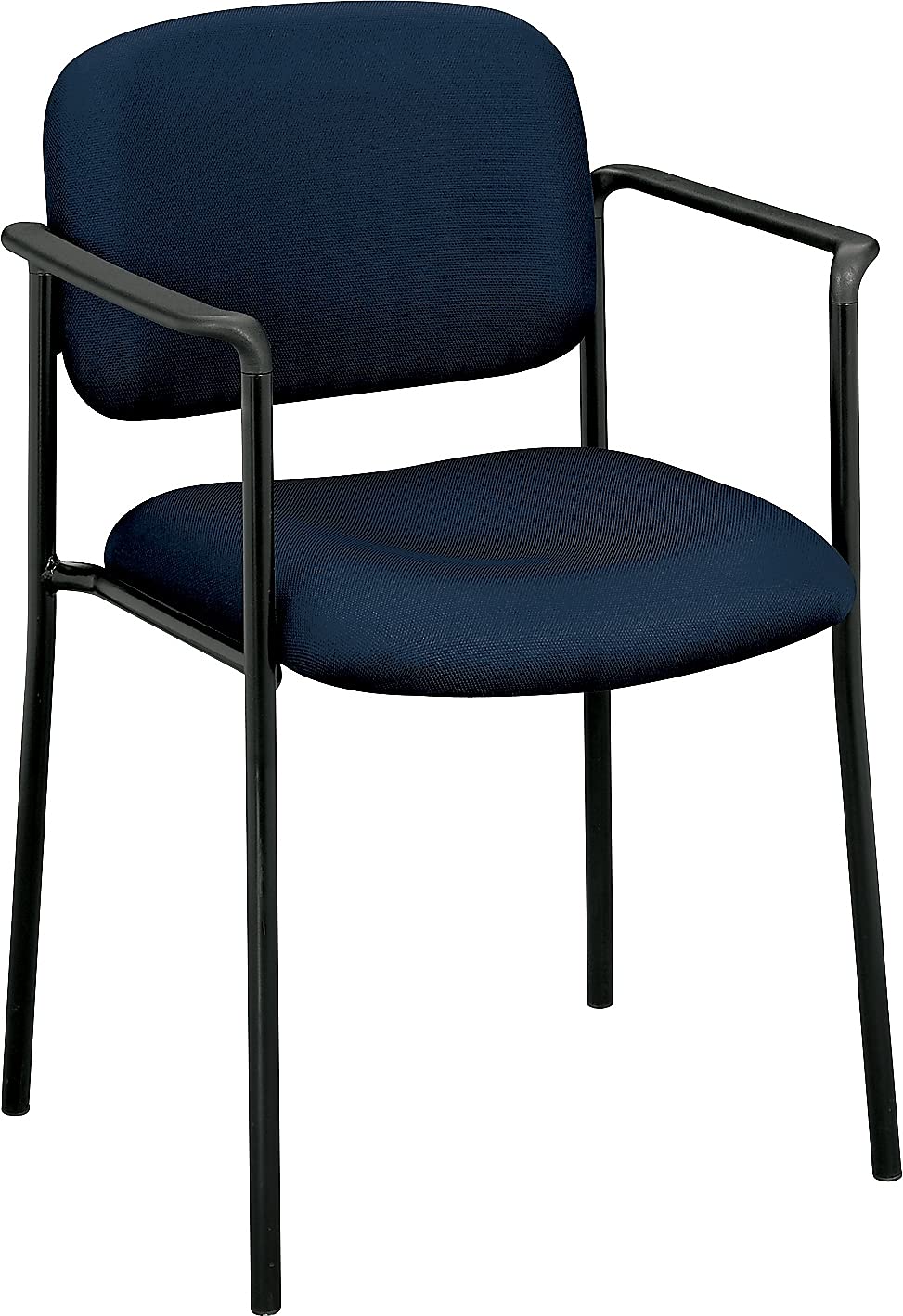 Basyx VL616VA90 VL616 Series Stacking Guest Chair with Arms, Navy Fabric