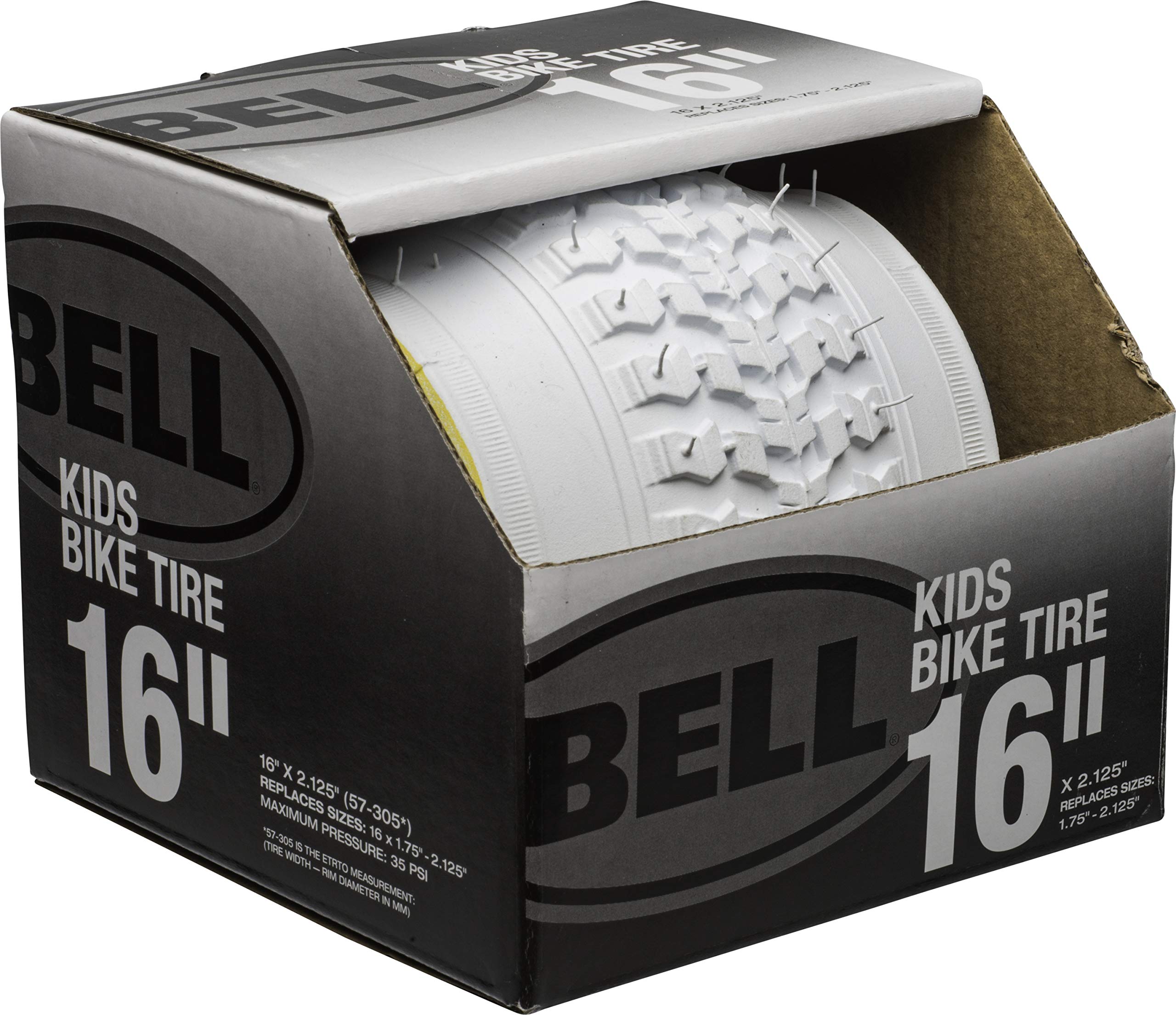 Bell 7091033 Kids Bike Tire, 16" x 1.75-2.125", White