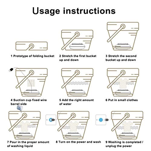 BHVXW 10L Foldable Mini Turbo Washing Household Machine Rotating Washer Charging Laundry Clothes Cleaner for Travel